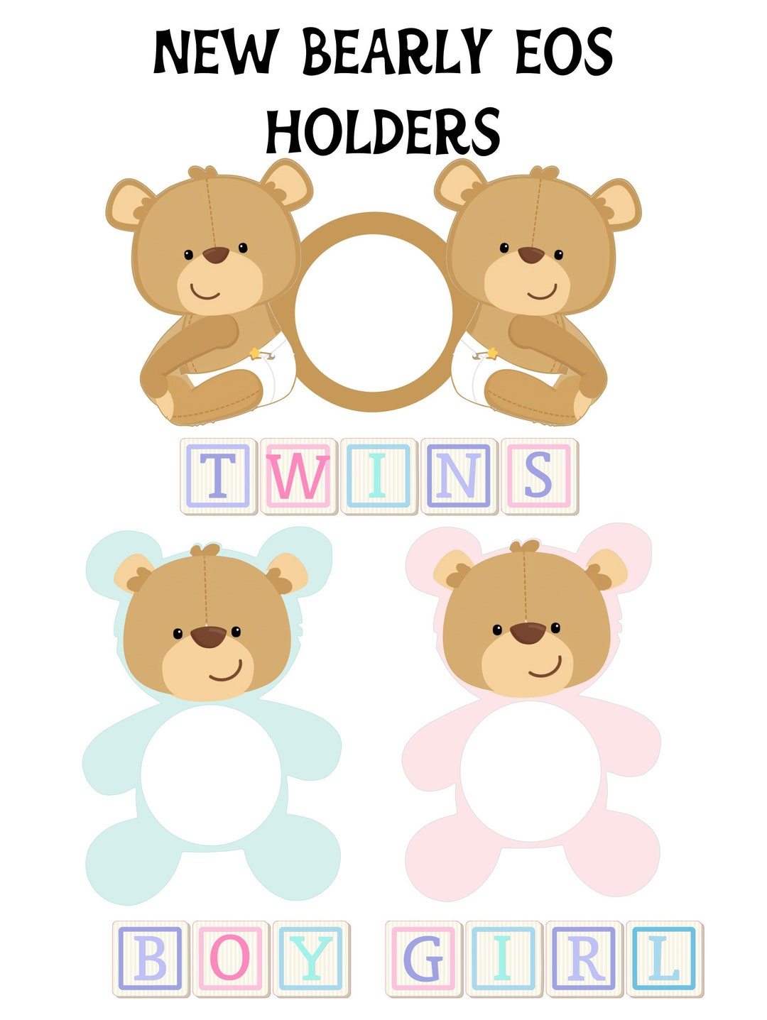 EOS Baby Shower Favors, 12 Eos Baby Shower Lip Balm Holders,eos Party ...