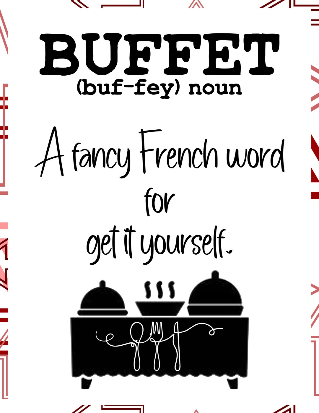 Buffet Party Sign/digital Sign for Baby Shower, Bridal Shower, Brunch ...