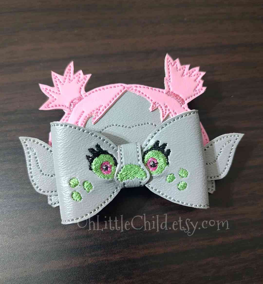 Troll Bergen Bridget Bow Hair Clip Embroidered Hair Bow Happy 3d Trolls ...