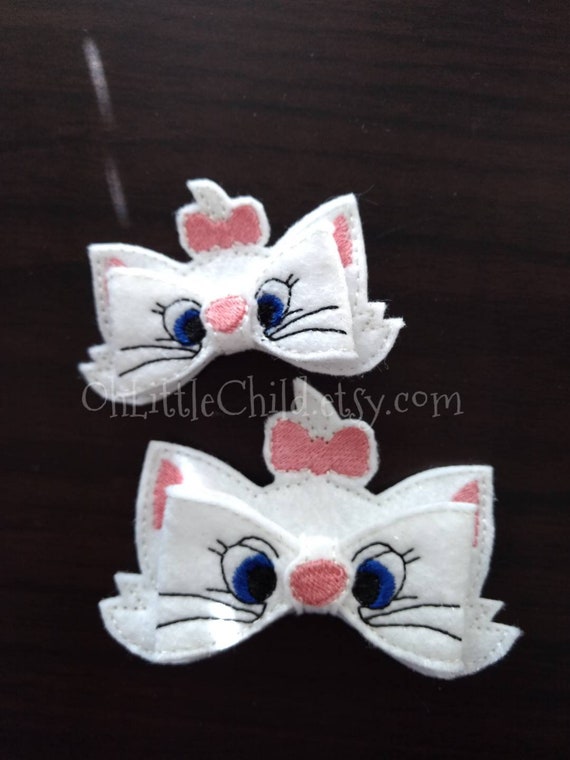 Kitty Cat Kitten White Feline Princess Felt Bow Hair Clip | Etsy
