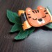 Tiger Jungle Zoo Wild Animal Hair Clip Clippie 3d Embroidered Hair Bow ...