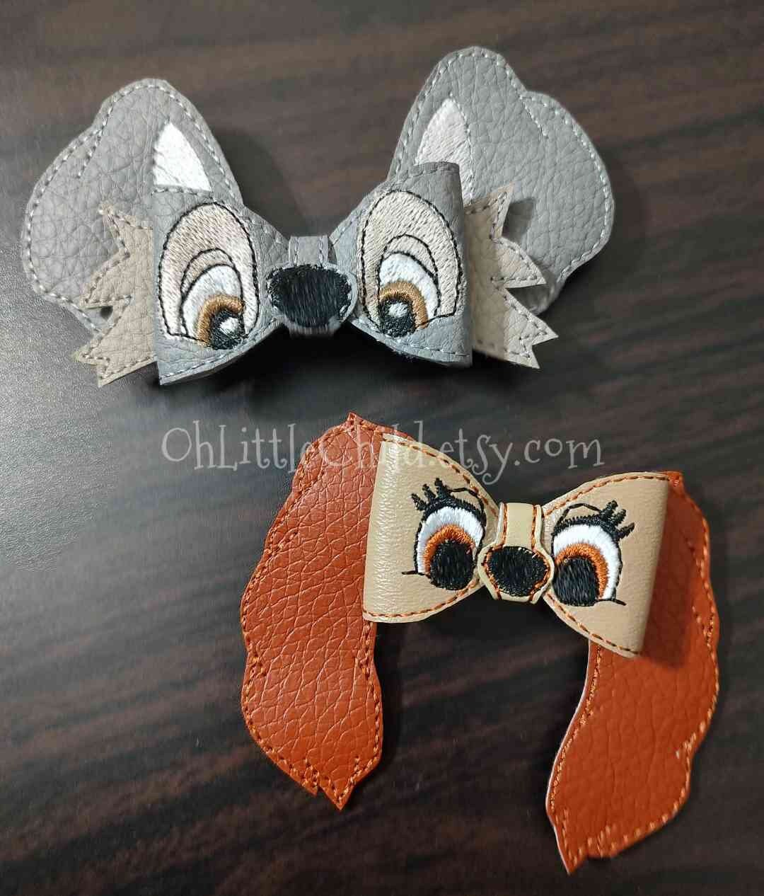 Embroidered Cocker Spaniel Hair Bow: Lady & the Tramp Inspired Clip - Etsy
