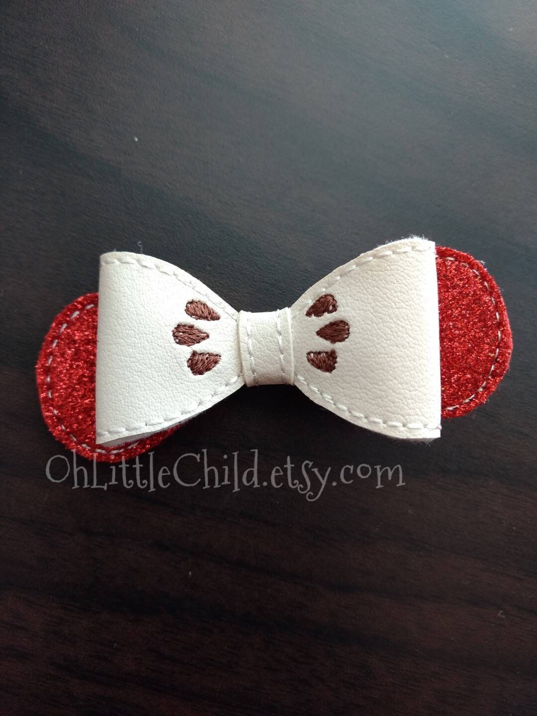 Fall School Fruit Apple Picking Bow Hair Clip Embroidered Hair Bow - Etsy