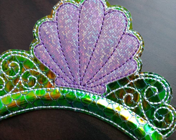 Mermaid Ariel Fish Princess Crown Headband Shiny Scales Seashell - Etsy