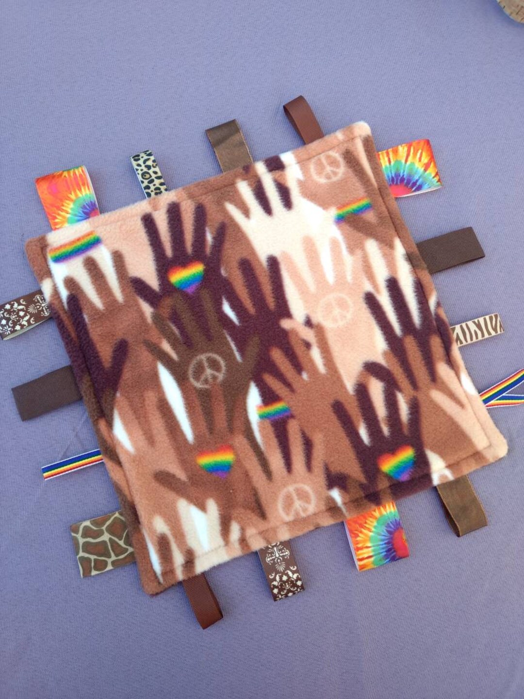 Multicultural All Colors Pride Rainbow Sensory Blanket Baby Shower Gift ...