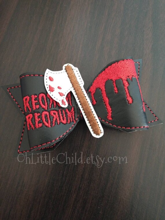 Halloween Redrum Murder Ax Scary Movie Hair Clip Embroidered | Etsy