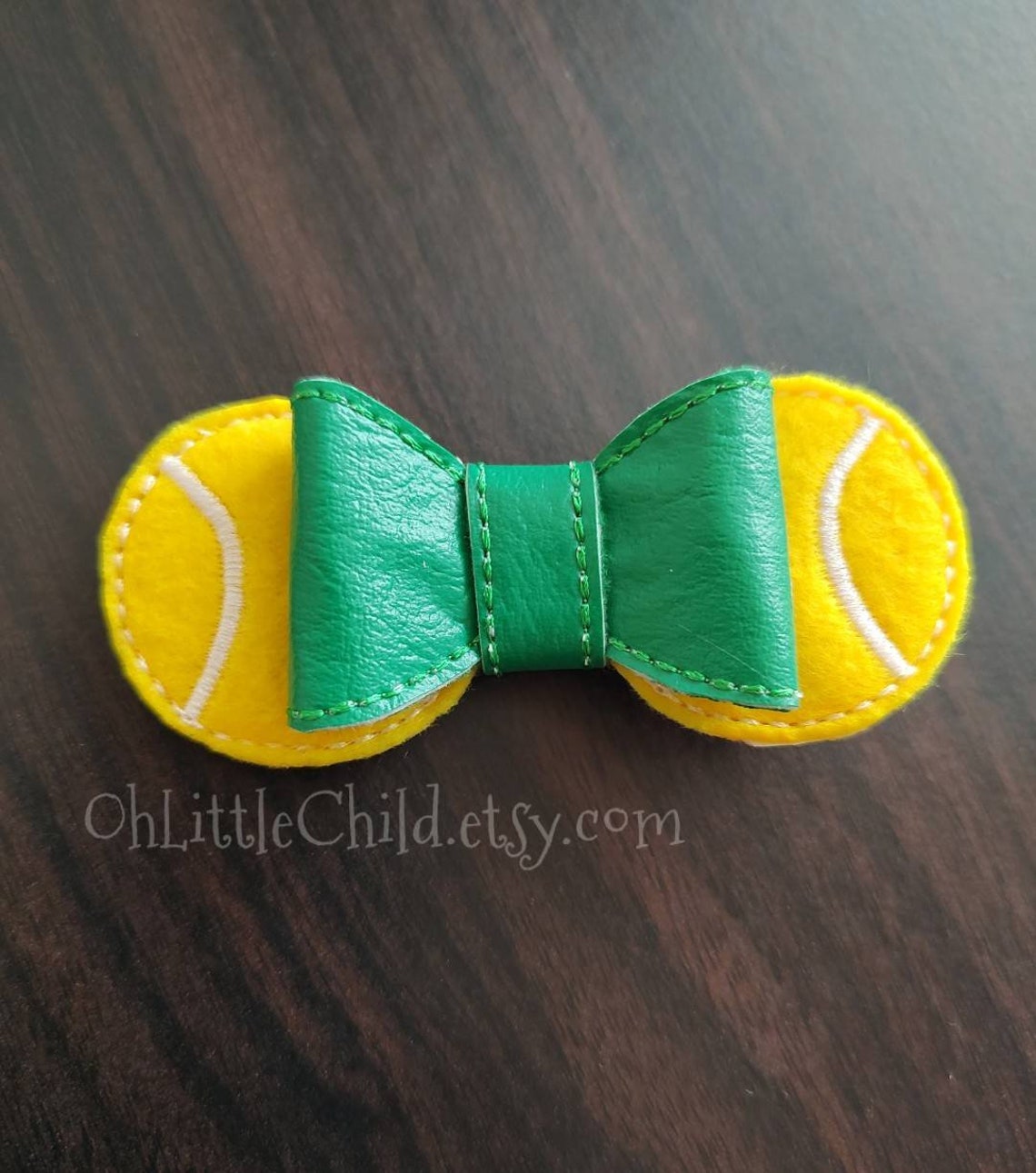Tennis Bow Ball Team Feltie 3d Embroidered Hair Bow Sport - Etsy