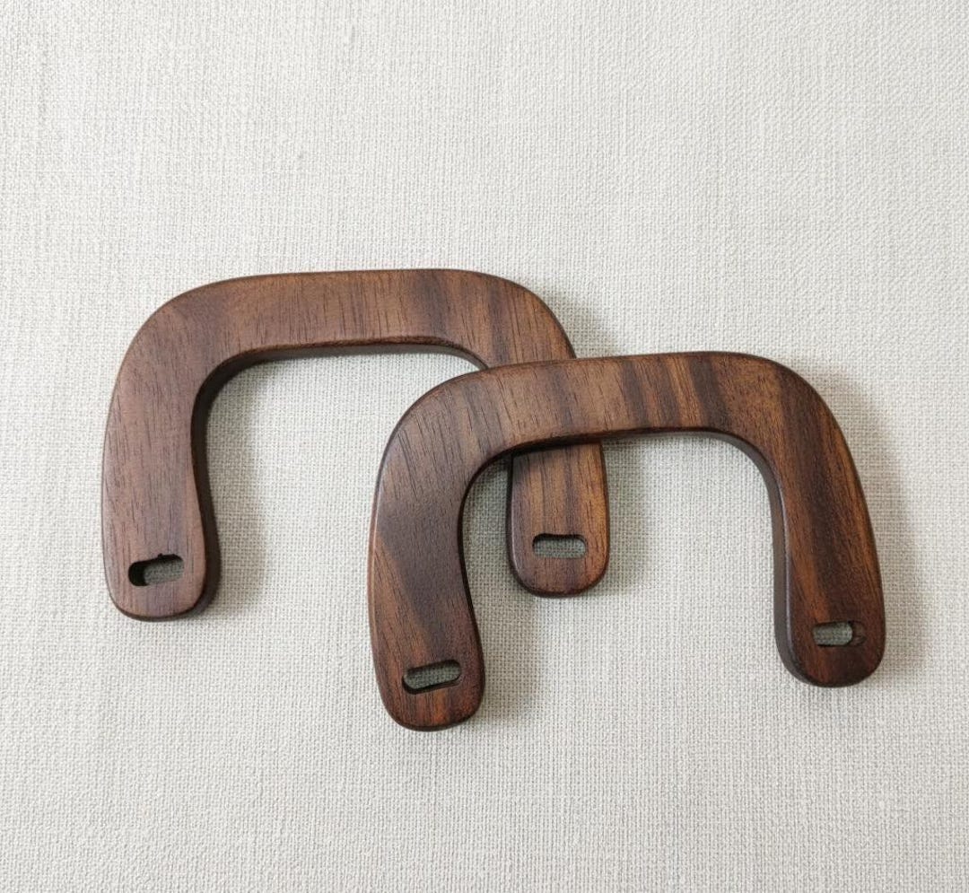 Natural Teak Wood Bag Handles – U-shaped Purse Craft Supplies (15x11 Cm ...