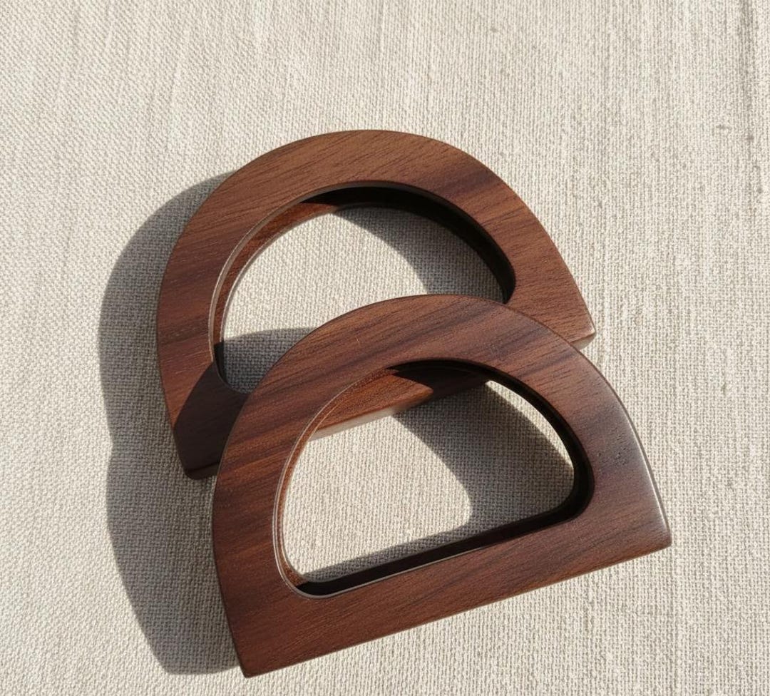 Natural Teak Wood Bag Handles – Polished U-shape Purse Craft Supplies ...