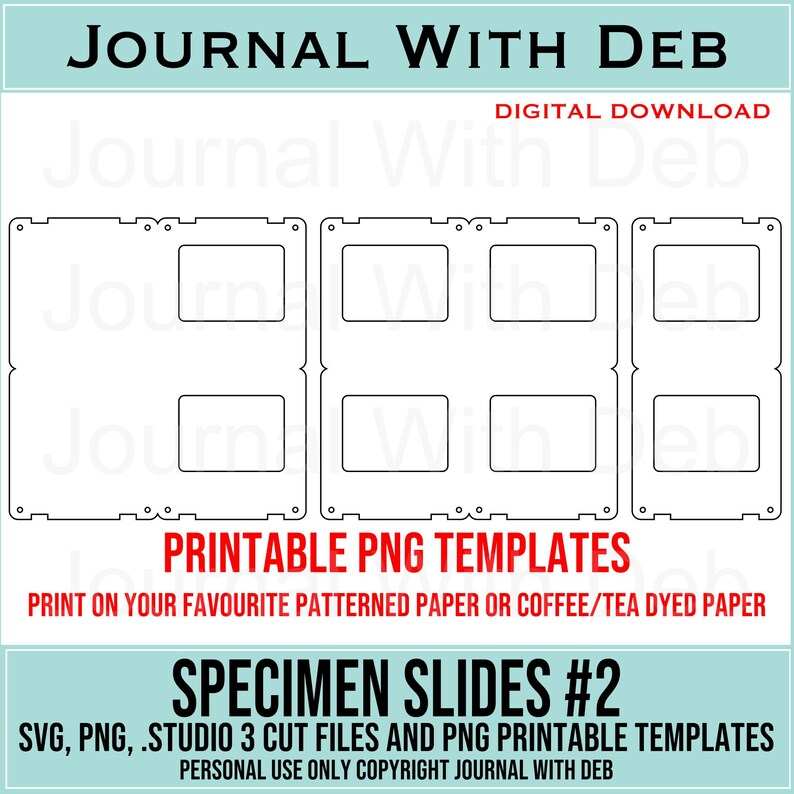 Specimen Slides #2 -SVG, PNG, Cut Files & Printable Templates- 3 Styles ...