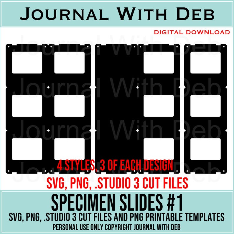 Specimen Slides #1 -SVG, PNG, Cut Files & Printable Templates- 3 Styles ...