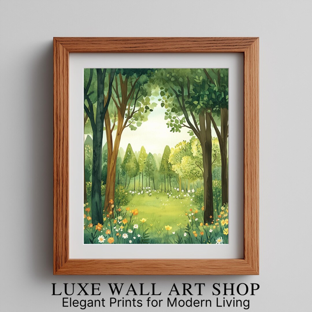 Enchanted Forest Print: Fairy Tale Scene, Kids Room Decor (digital ...