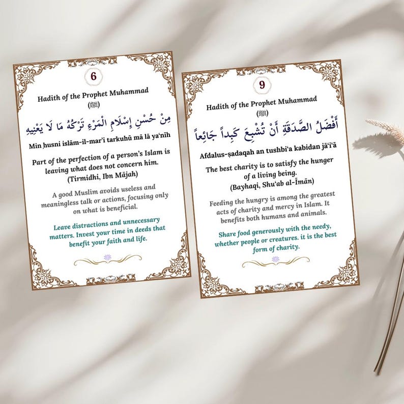 Islamic Hadith Cards: Arabic & English Educational Prints (digital ...