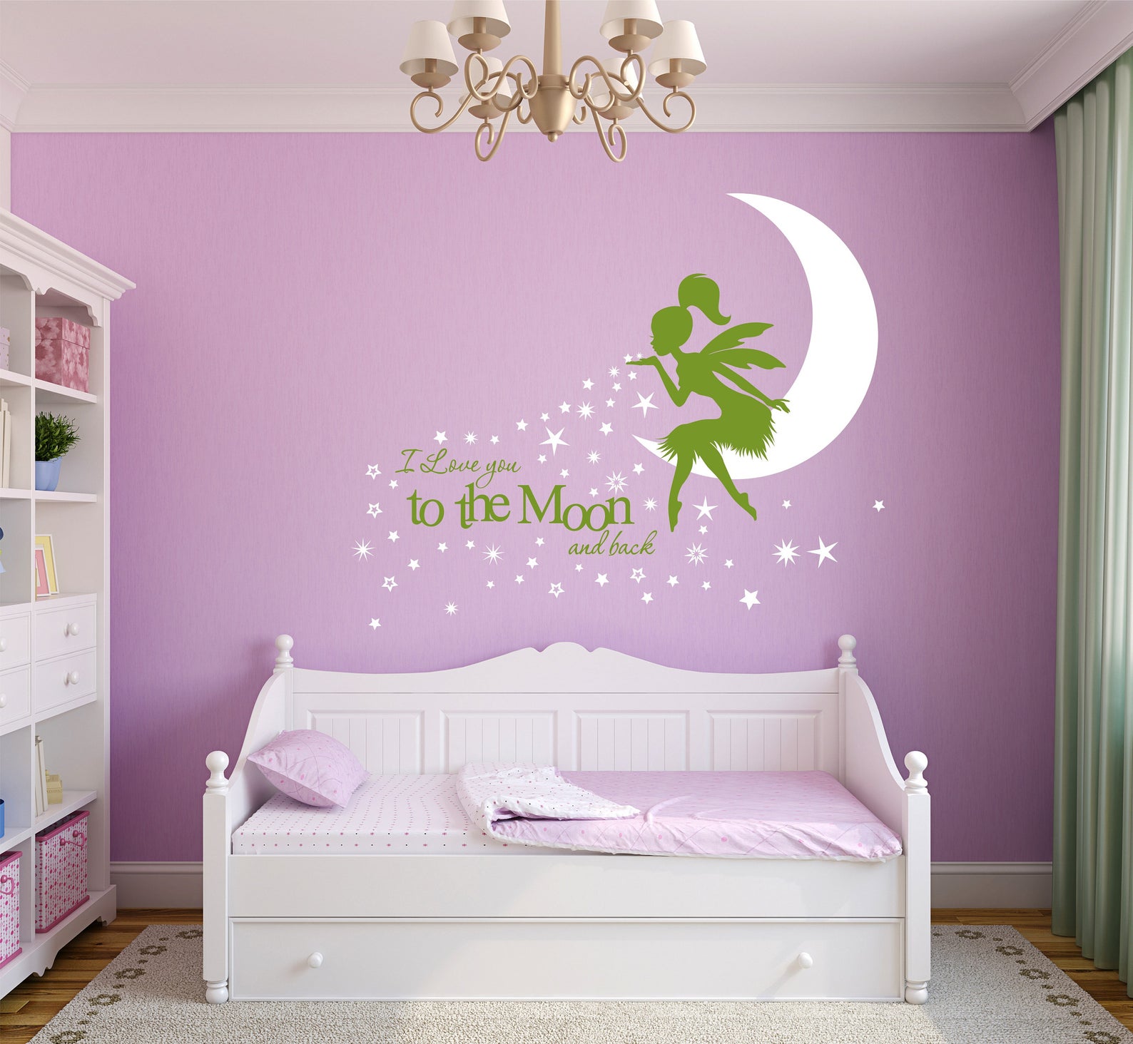 Fairy Wall Decal Nursery Decor Fairies I Love You to the Moon - Etsy