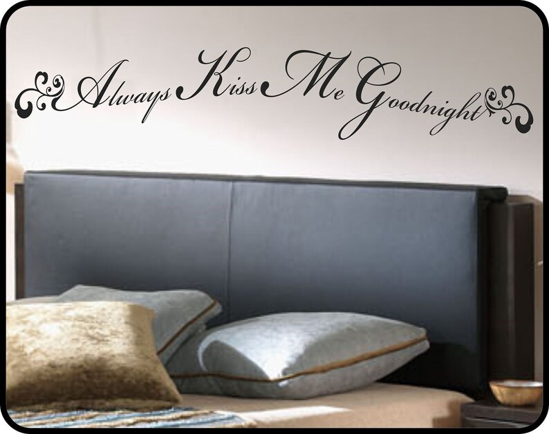 Always Kiss Me Goodnight Wall Decal Sticker Art Romantic - Etsy