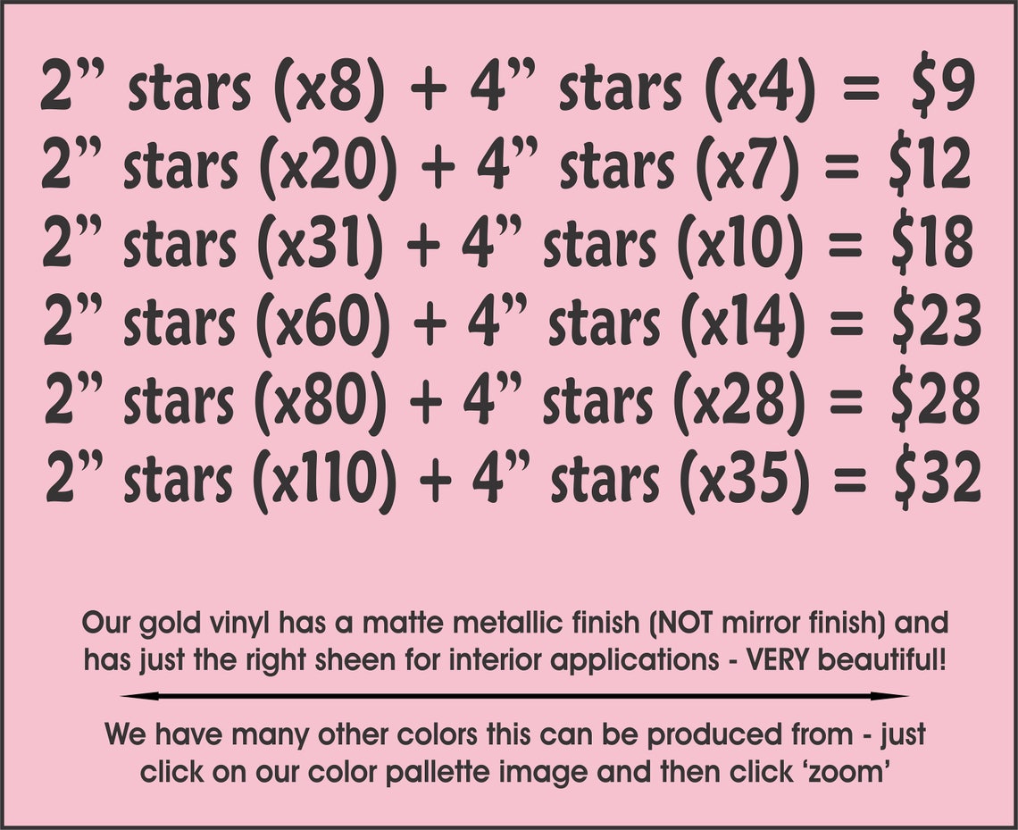 Gold Star Vinyl Wall Decal Sticker Wall Decor 2 and - Etsy