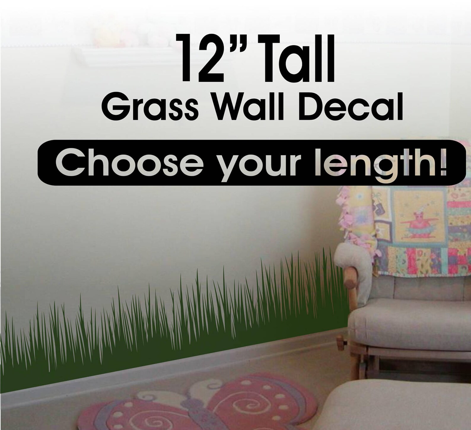 Grass Wall Decal Border / Grass Wall Decor / Grass Border/ - Etsy