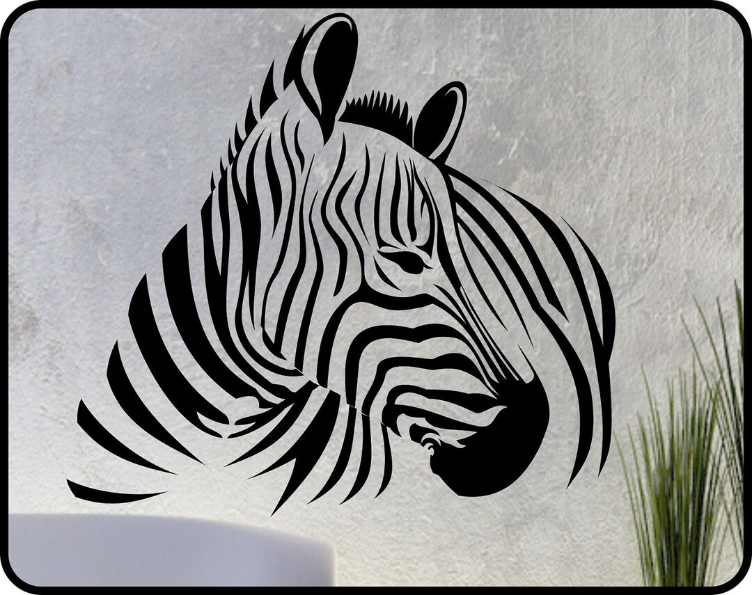 ZEBRA Wall Decal / Zebra Sticker / Zebra Wall Mural / Zebra Wall Art ...