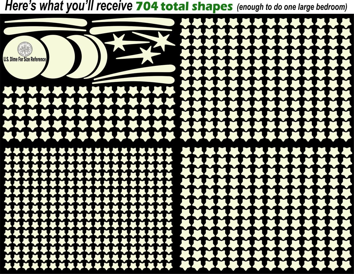 Ceiling Stars Ceiling Stickers Glow in the Dark Stars Glow - Etsy