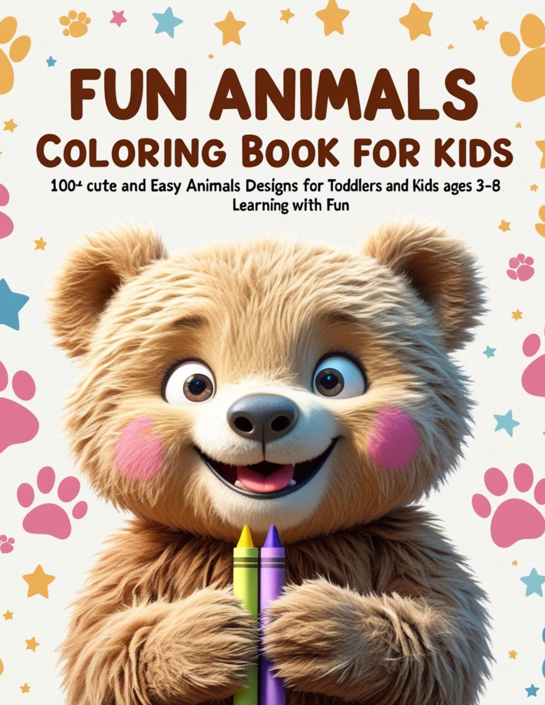 100+ Fun Animals Coloring Book for Kids, 100+ Cute and Easy Animal ...