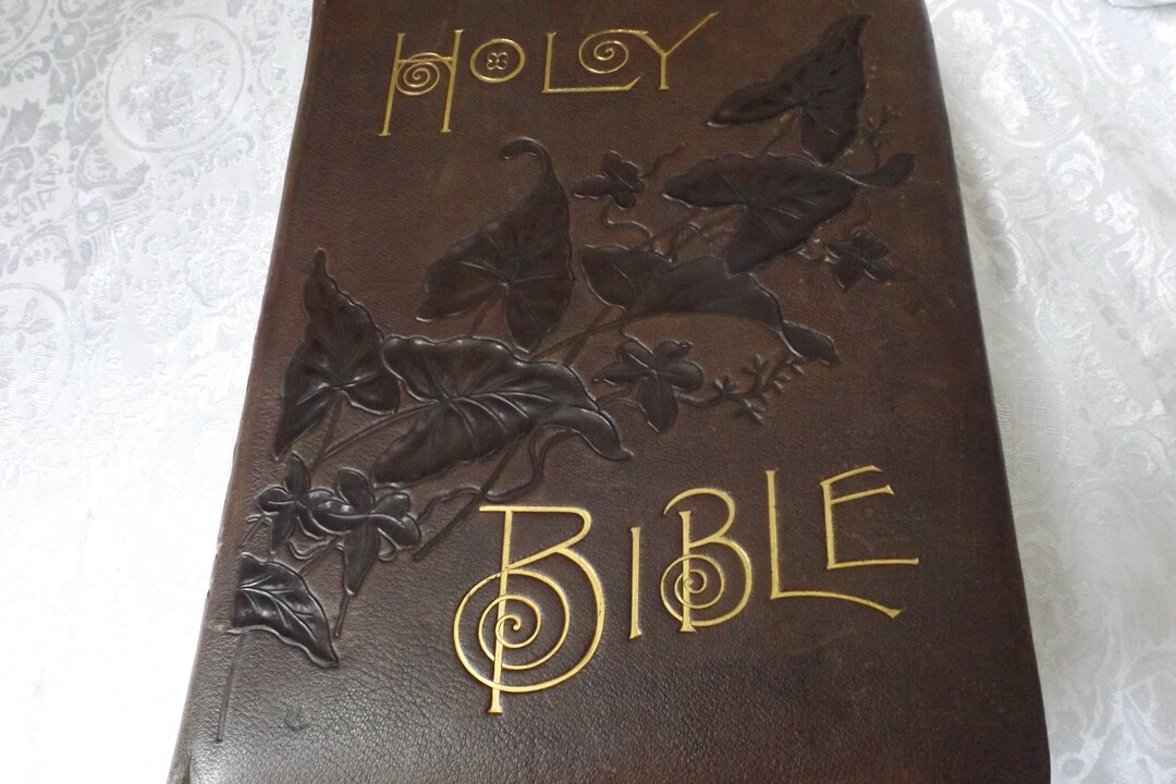 Extremely Rare Antique of 1887 Holy Bible A.j.holman, Gilded Embossed ...