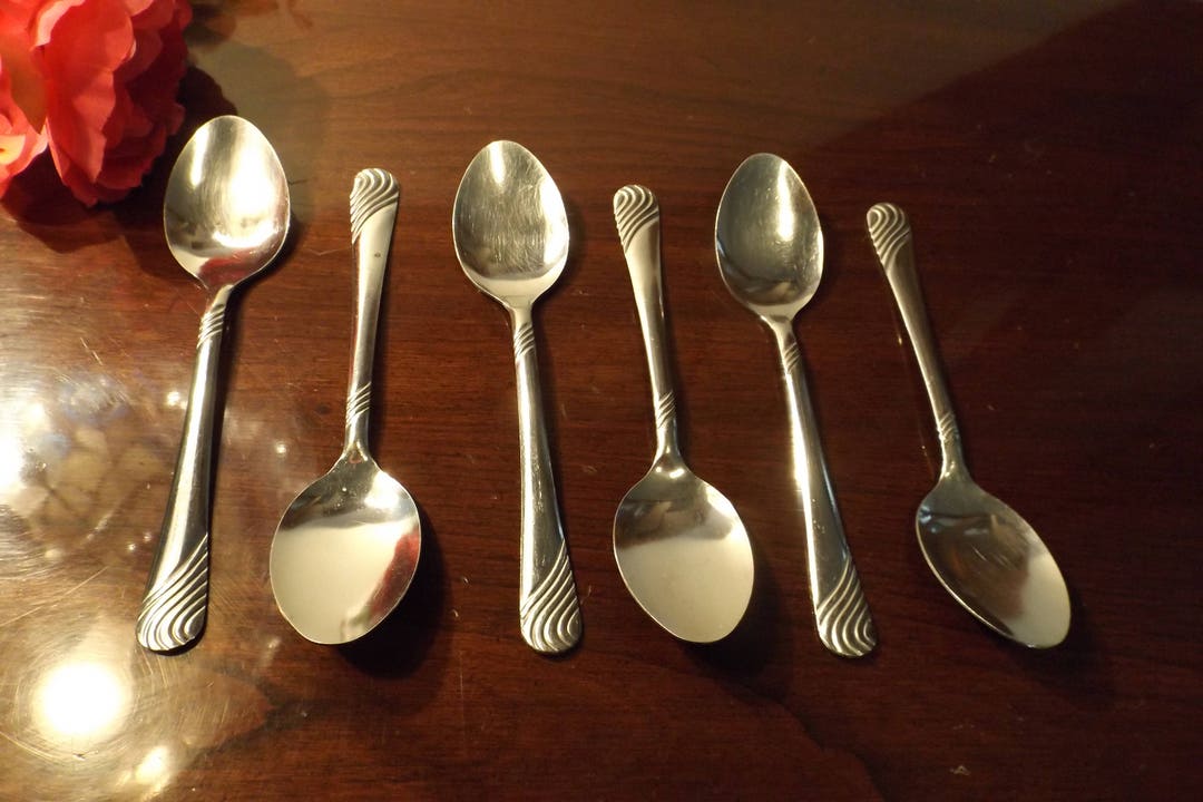 Set Stainless Flatware 6 Tea Spoons Stainless China, Banquet.antique ...