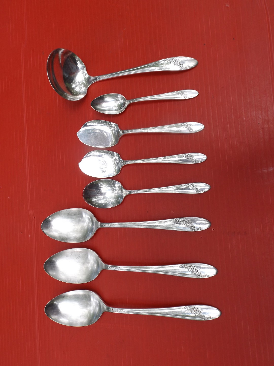 8 Pc 1923 by Tudor Plate Oneida Community Silver Plated Set of Serving ...