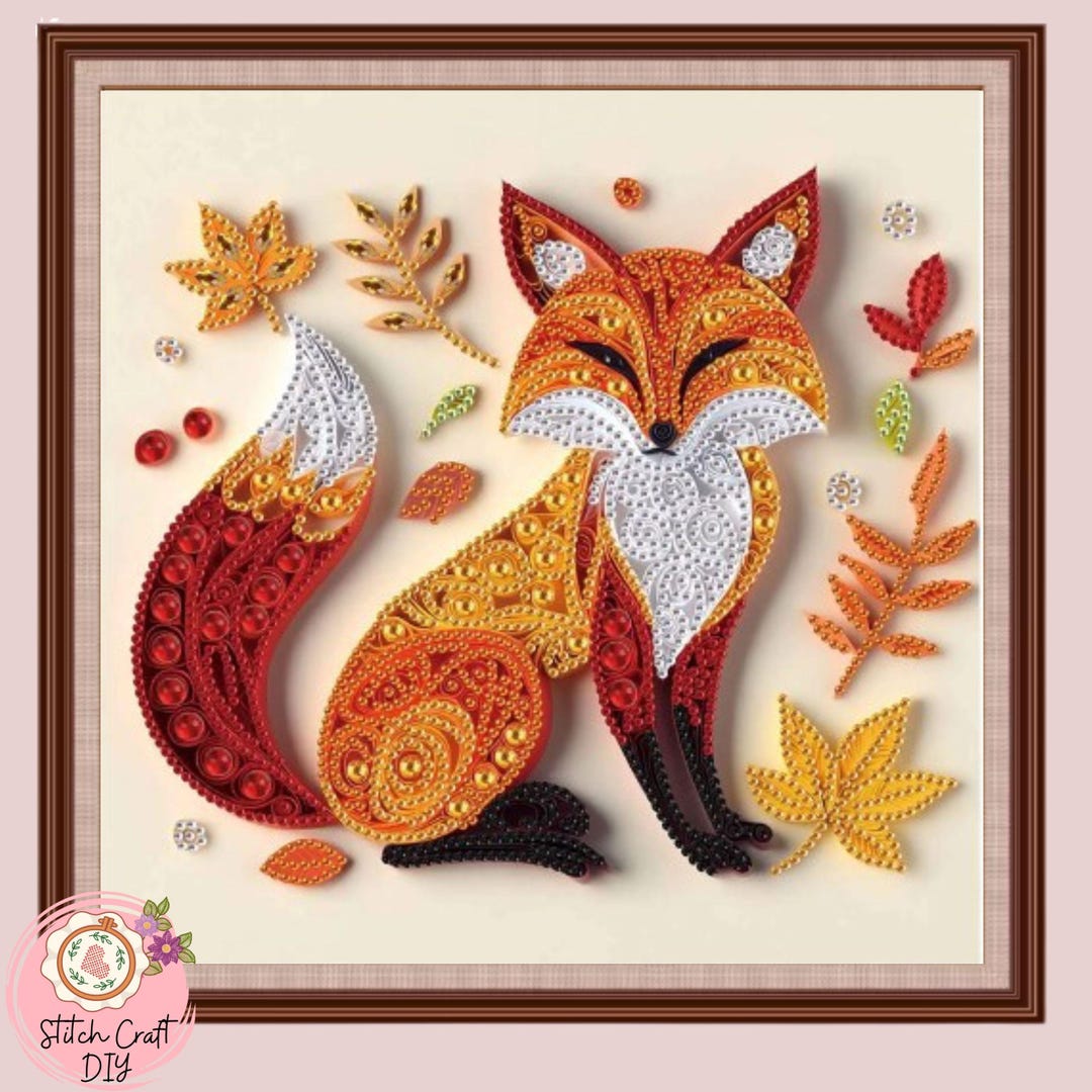 Cute Fox Diamond Painting Kit, DIY Forest Animal Beads for Decoration ...