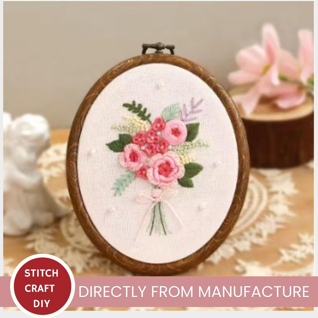 Beautiful Flower Embroidery Designs, Ranunculus Embroidery Kit, Rose ...