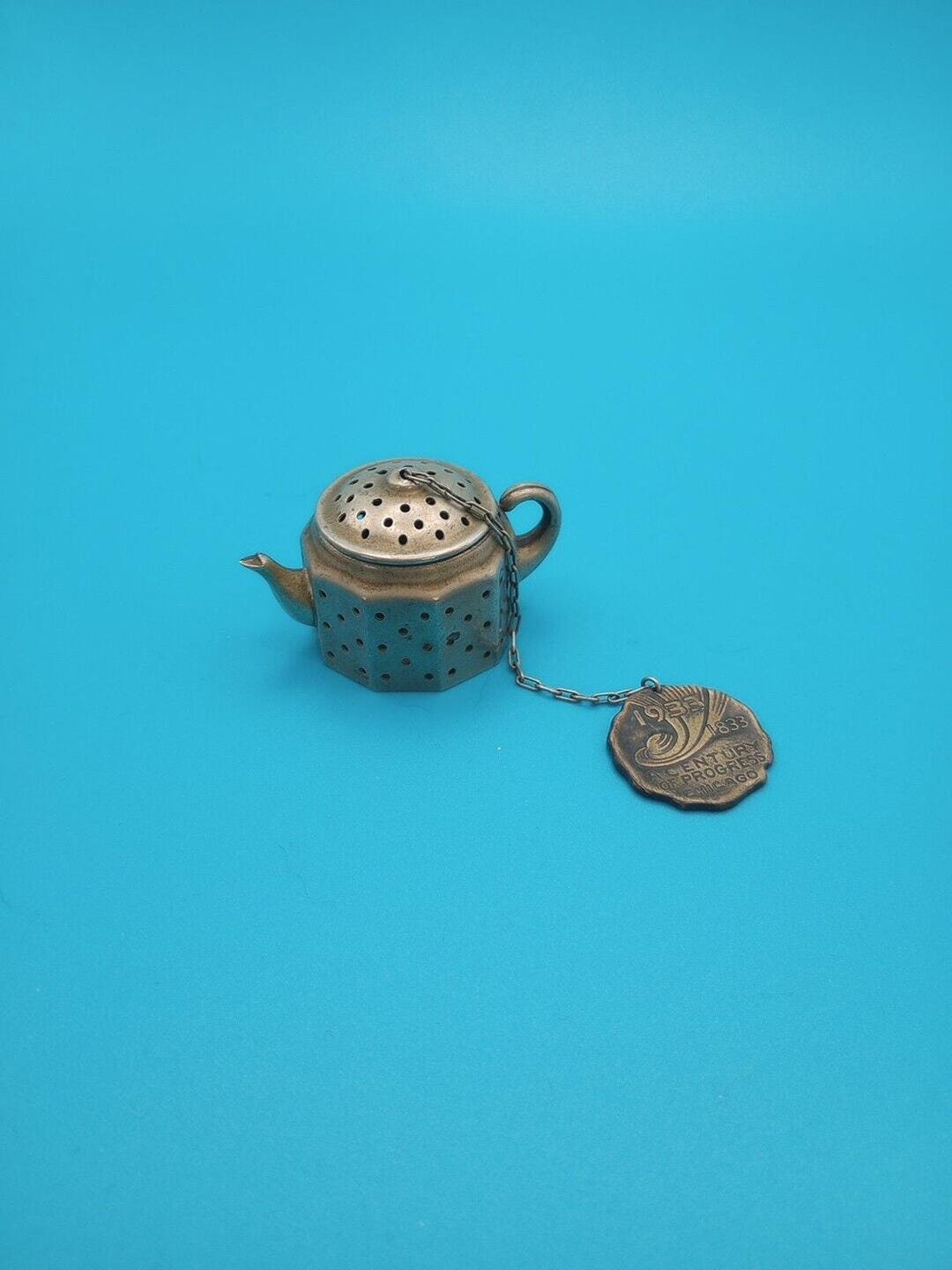 Vintage Knobby Kraft Miniature Teapot Strainer Chicago World Fair 1933 ...