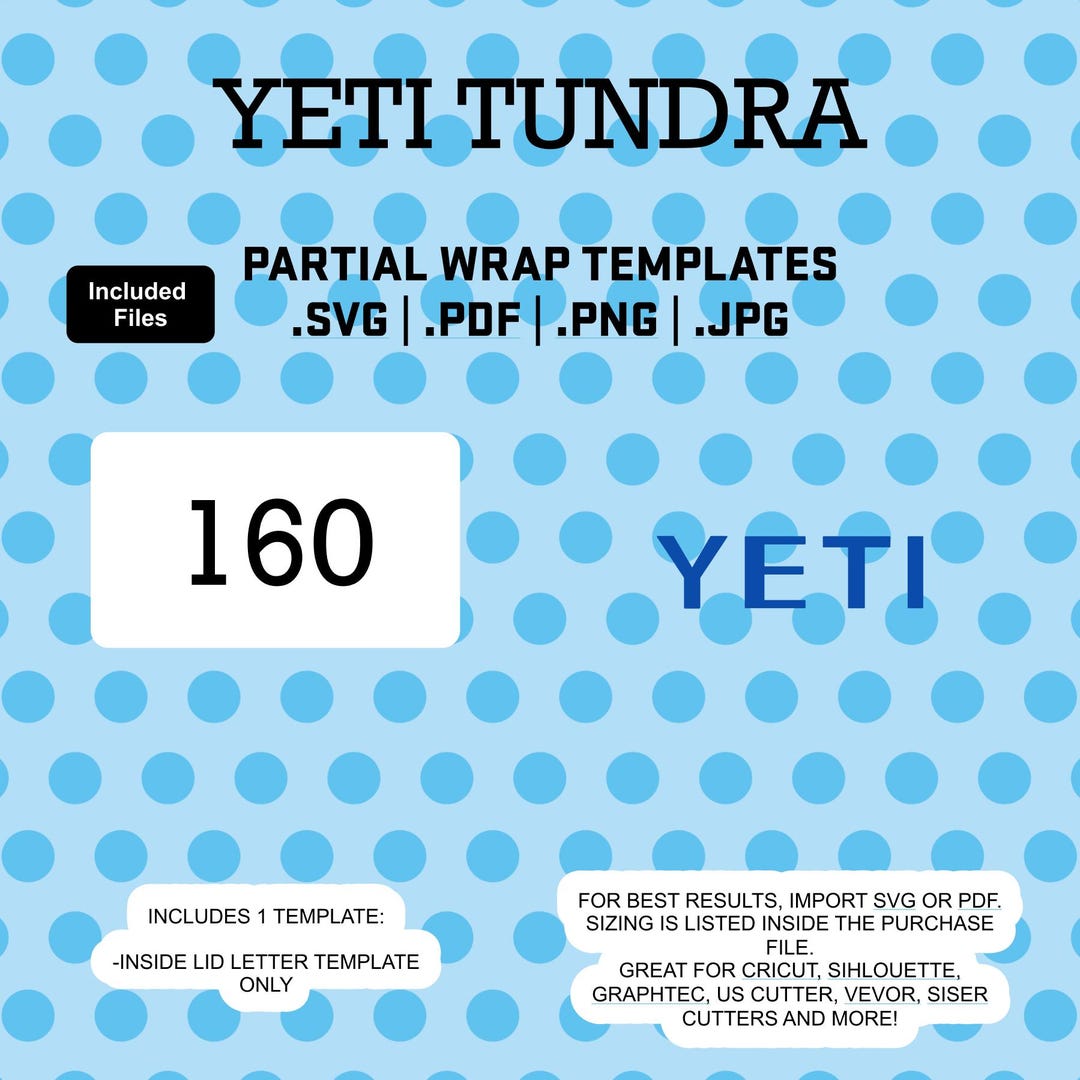 YETI Tundra 160 Partial Wrap Template for Vinyl Cutter - Etsy