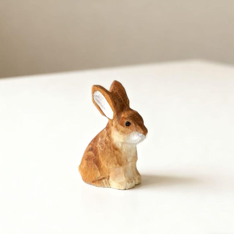 Wood Carved Rabbit Sculpture - Etsy Canada