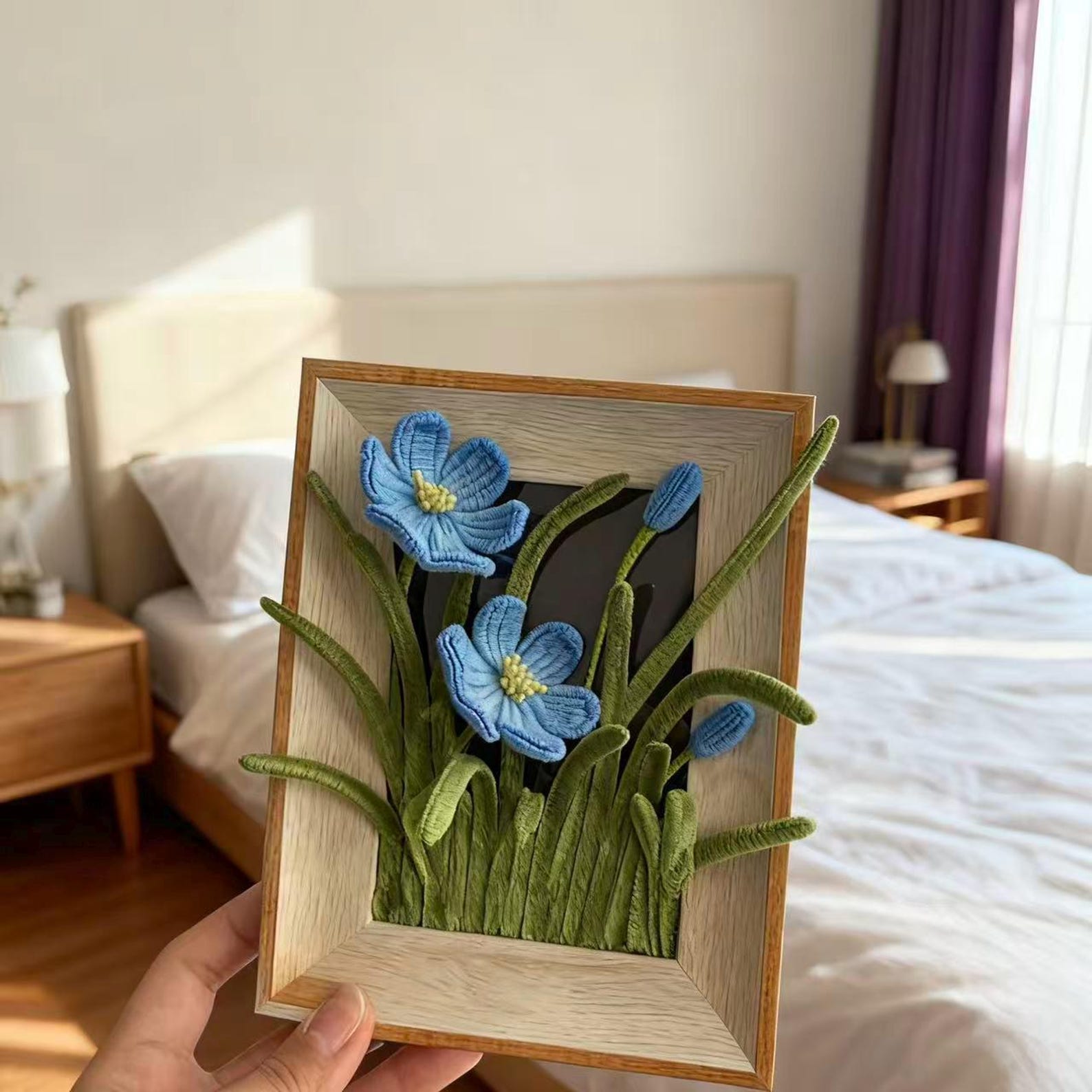 Handmade Pipe Cleaner 3D Floral Frame Ornaments, Bedroom Decor, Pipe ...