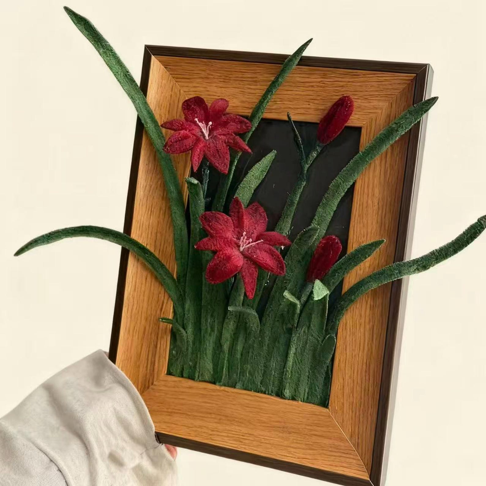 Handmade Pipe Cleaner 3D Floral Frame Ornaments, Bedroom Decor, Pipe ...