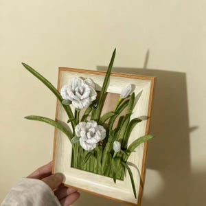 Handmade Pipe Cleaner 3D Floral Frame Ornaments, Bedroom Decor, Pipe ...