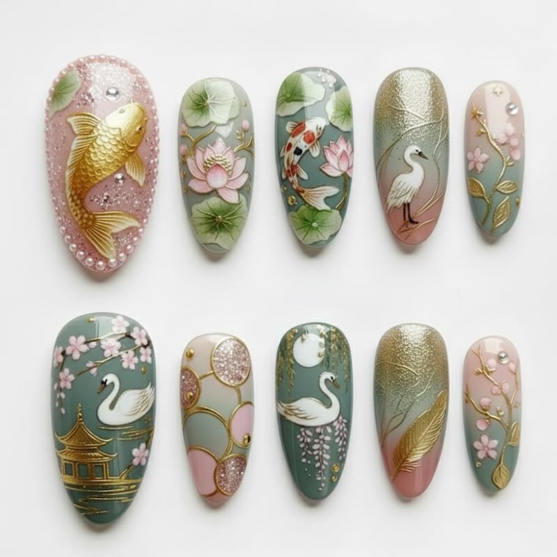 Crane Press on Nails - Etsy