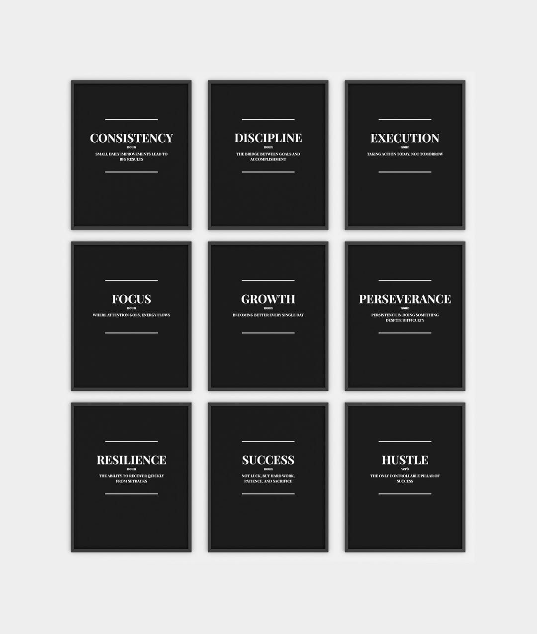 Motivational Posters Set: Black & White Minimalist Wall Art (digital ...