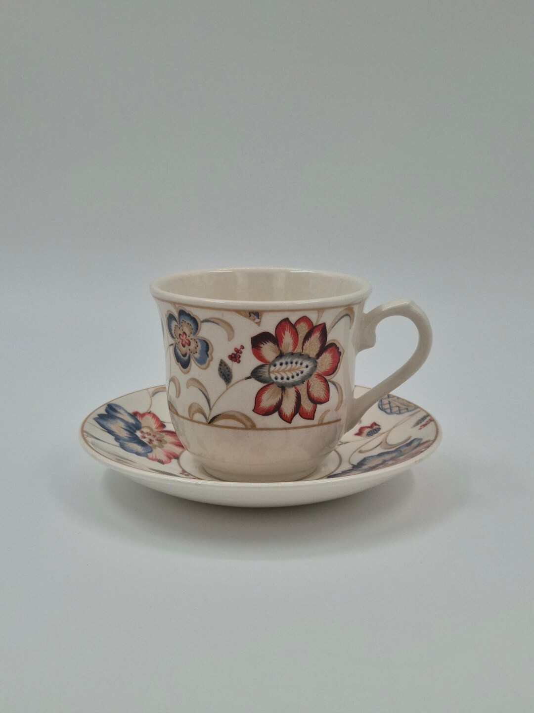Vintage Churchill Jacobean Cup and Saucer - Etsy