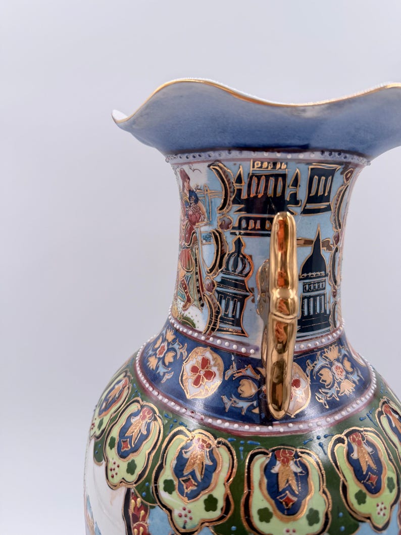 Vintage Chinese Style Floor Vase 45 cm Hand-Painted Decorative ...