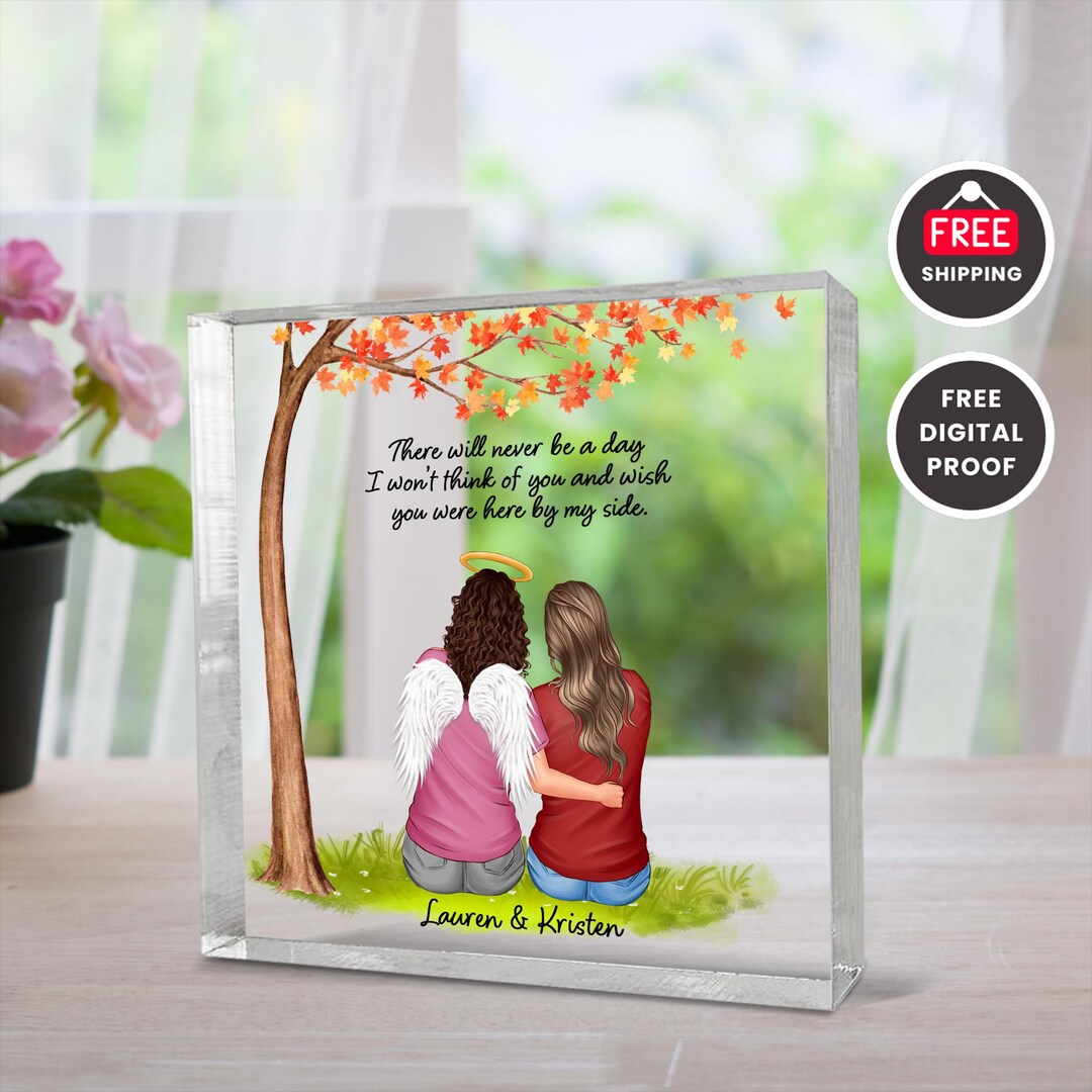 LOSS OF SISTER Memorial Gift Acrylic Block-angel Sister Portrait in ...