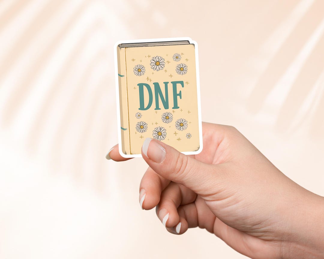 DNF Book Sticker, Cute Daisy Bookish Vinyl Sticker, Reading Journal ...