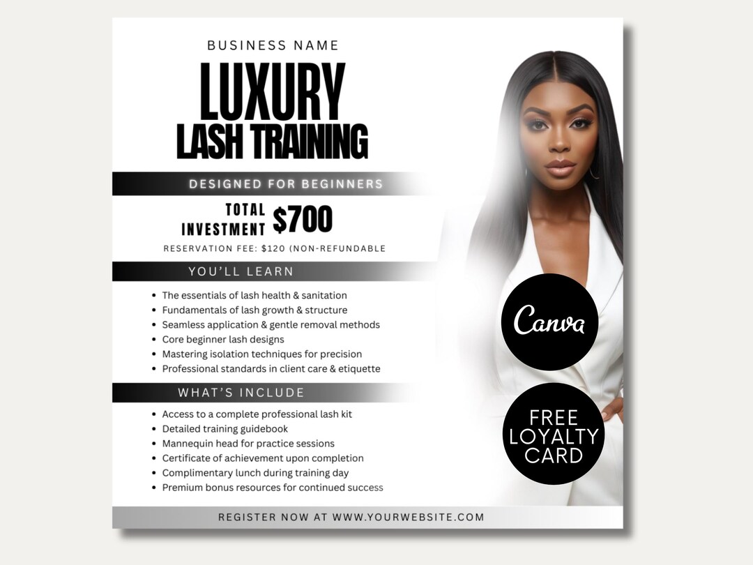 Editable Eyelash Course Flyer Lash Tech Training Flyer Beauty Class ...