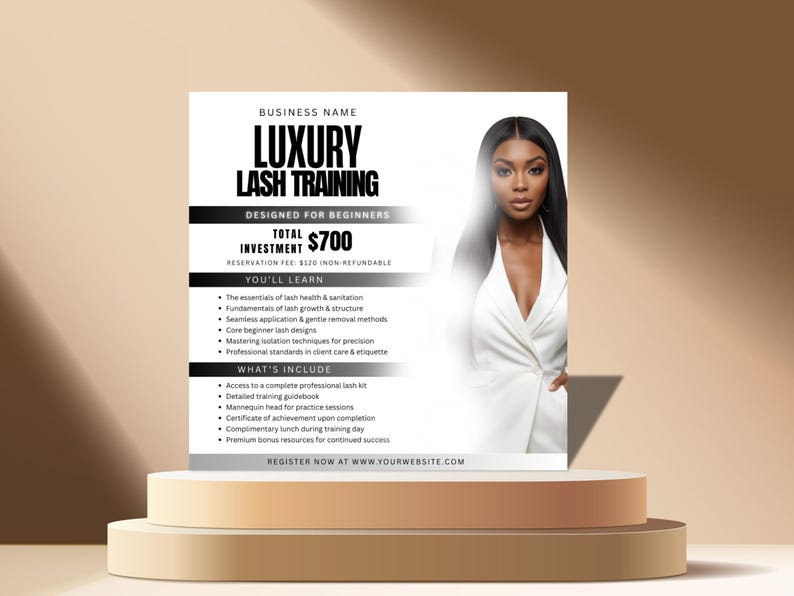 Editable Eyelash Course Flyer Lash Tech Training Flyer Beauty Class ...