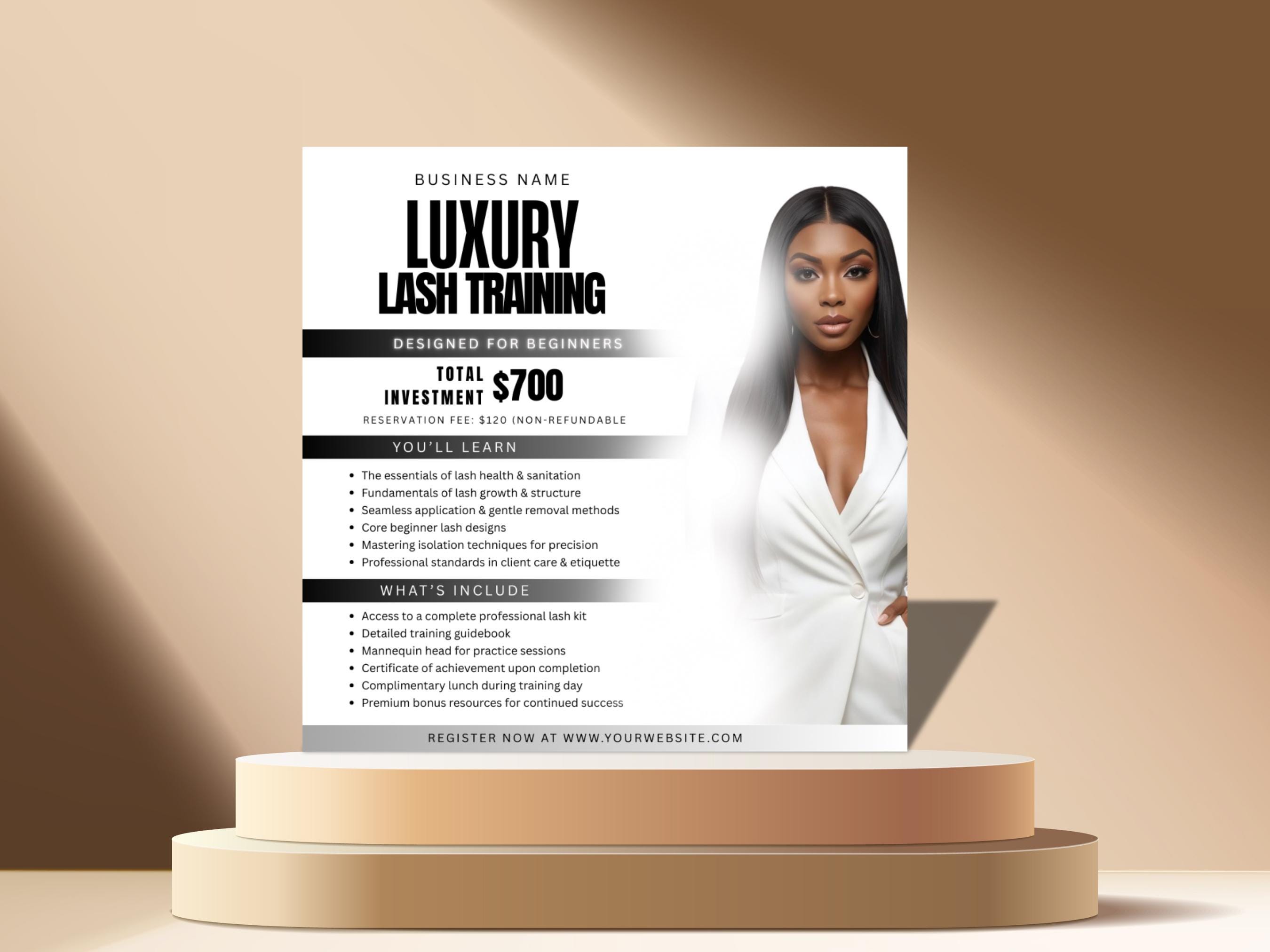 Editable Eyelash Course Flyer Lash Tech Training Flyer Beauty Class ...