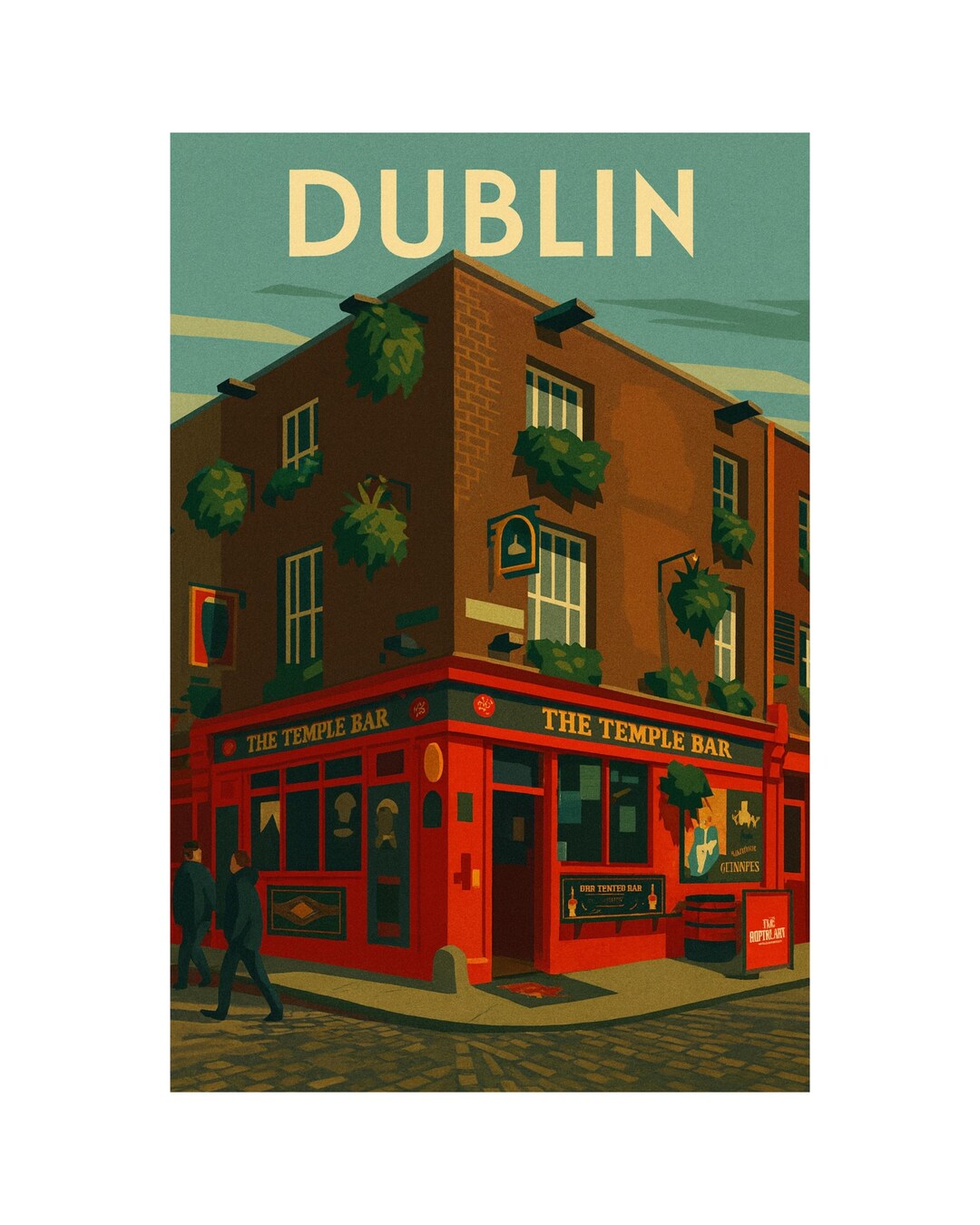 Vintage Dublin Poster – Retro Art Deco Poster | Travel Poster Wall ...