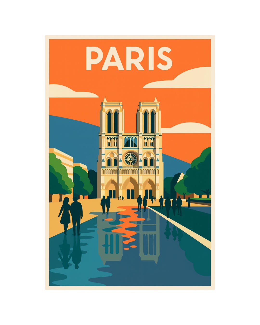 Vintage Paris Notre-dame Poster – Retro Travel Poster France Wall Art ...