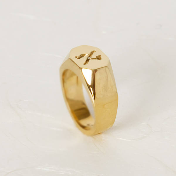 Hebrew Ring, Monogram Signet Ring, Seal Ring, Letter Ring, Gold Signet ...