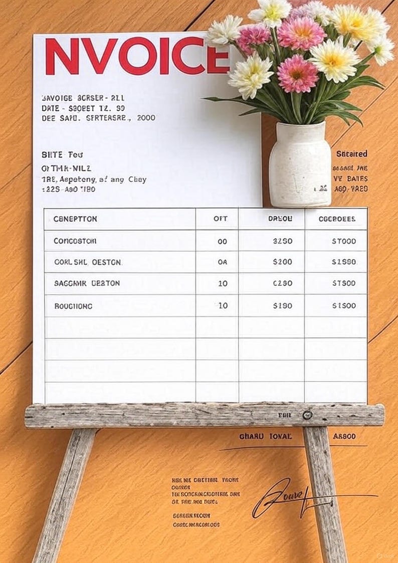 Interior Design Invoice Template | Editable Canva Billing Form | Home ...