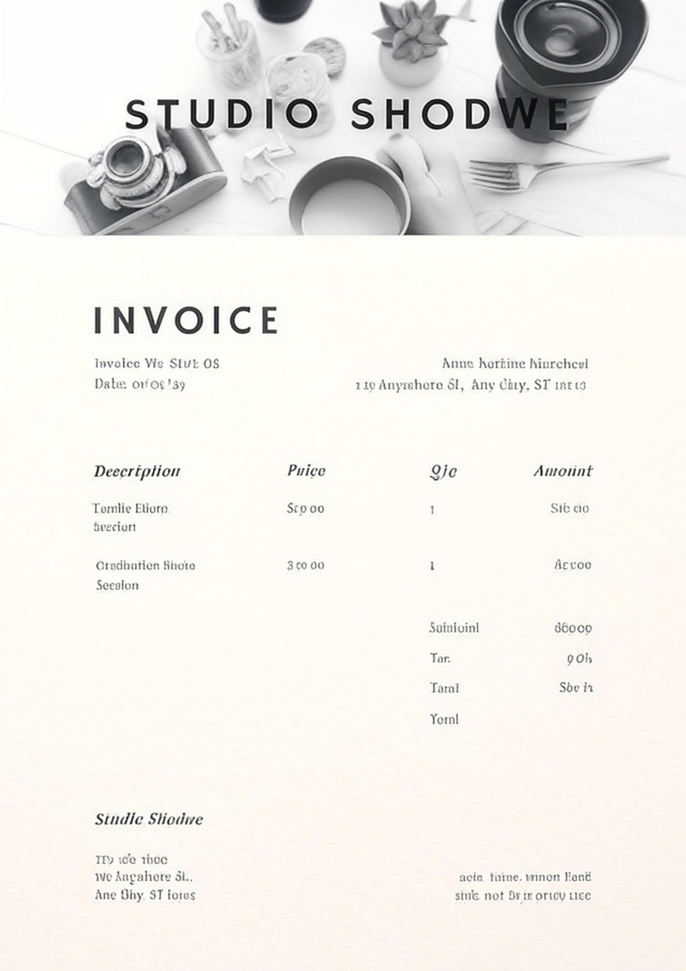 Wedding Photographer Invoice Template | Editable Canva Design ...