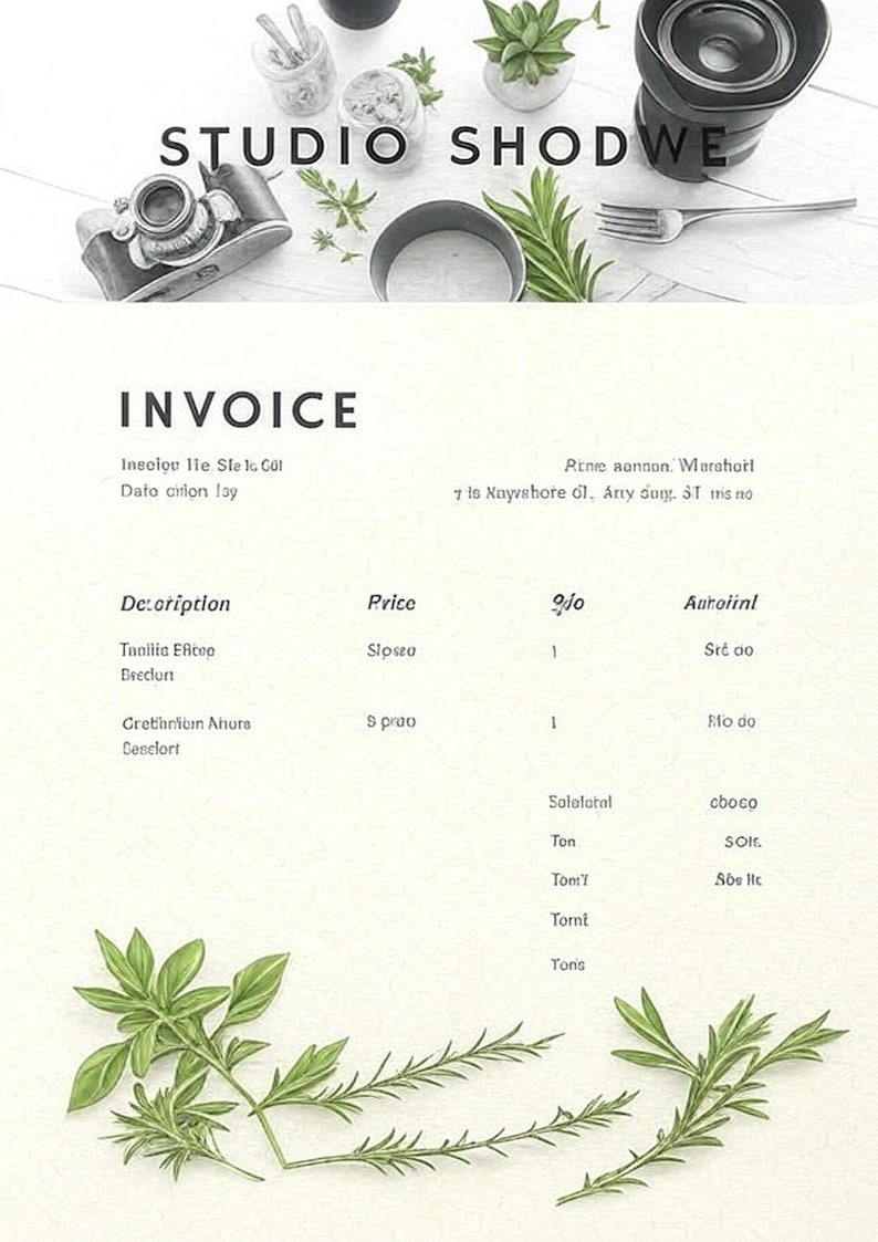 Interior Design Invoice Template | Editable Canva Form (digital) - Etsy